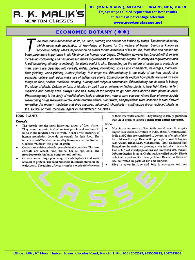 ECONOMIC BOTANY | PDF