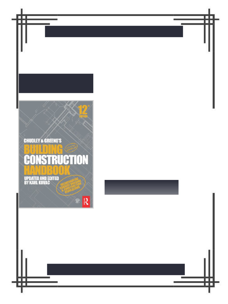 Chudley and Greeno s Building Construction Handbook 12th Edition Roy ...