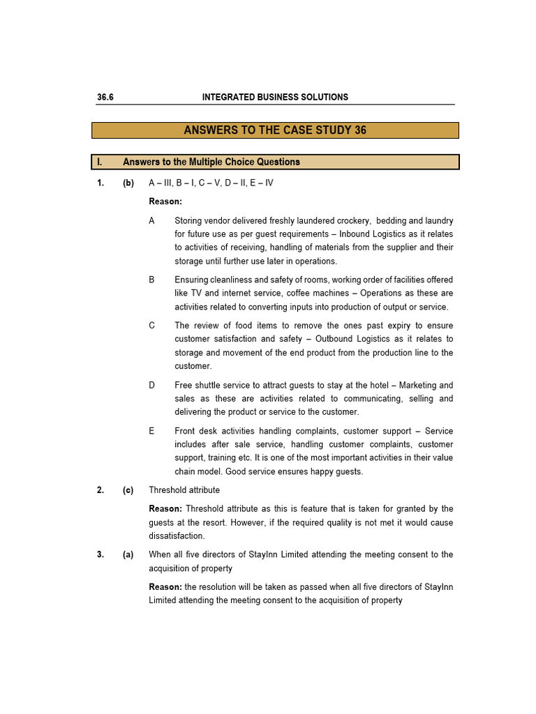 Answer IBS_CS (2) | PDF | Net Present Value | Economies