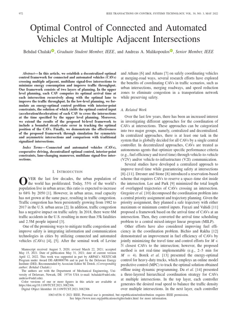 Optimal Control of Connected and Automated Vehicles at Multiple ...