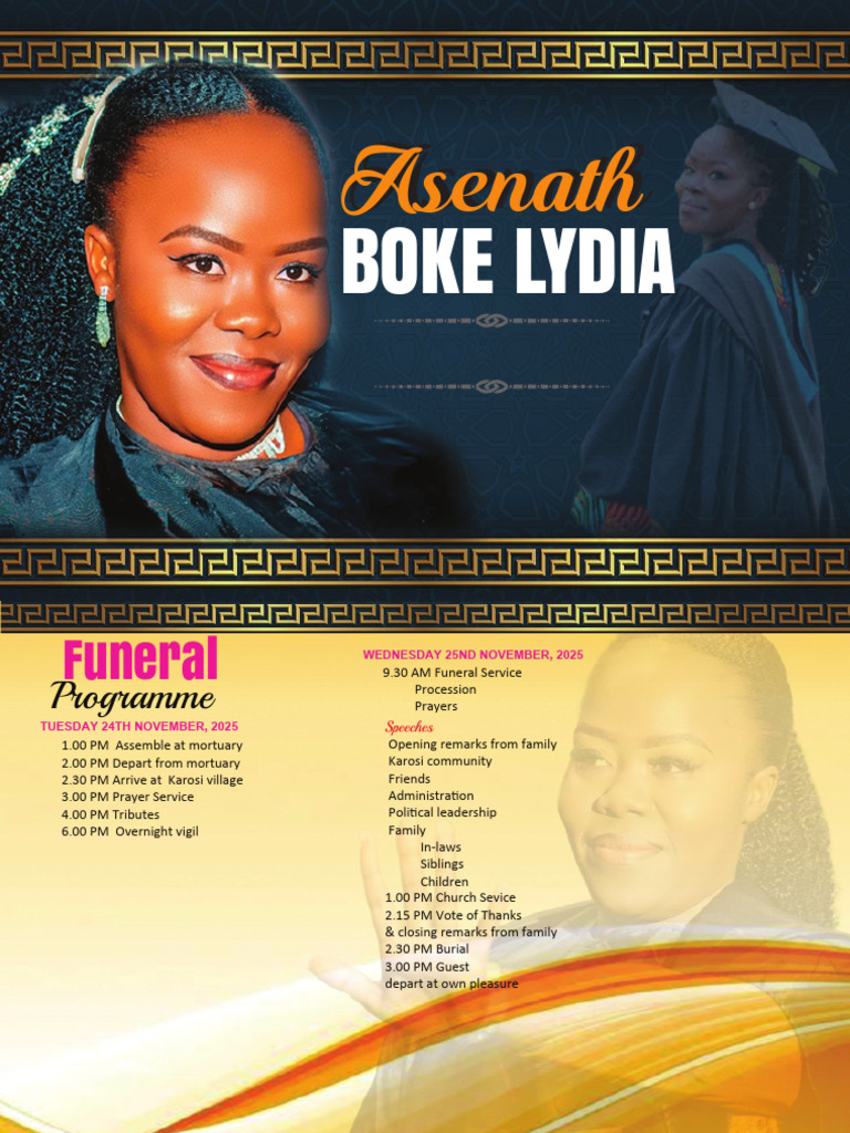 Funeral Program for Asenath Lydia Boke | PDF