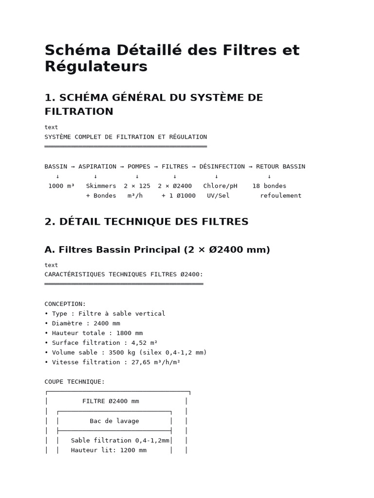 Schéma de Filtration et Régulation Aquatique | PDF | Pompe | Soupape
