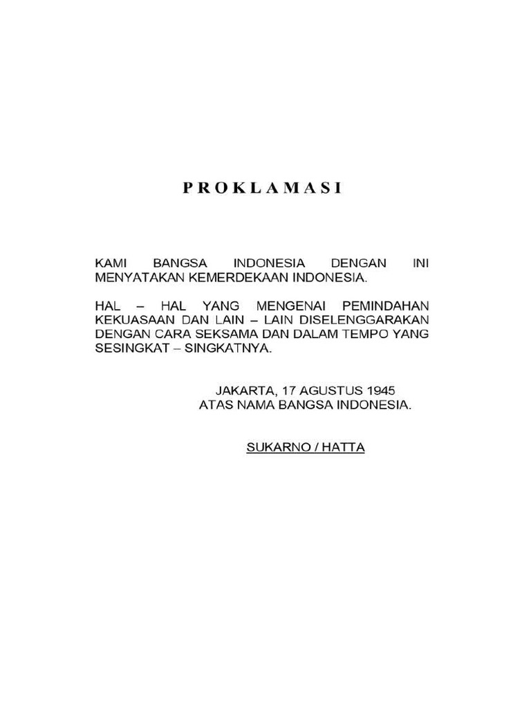 Teks Proklamasi | PDF