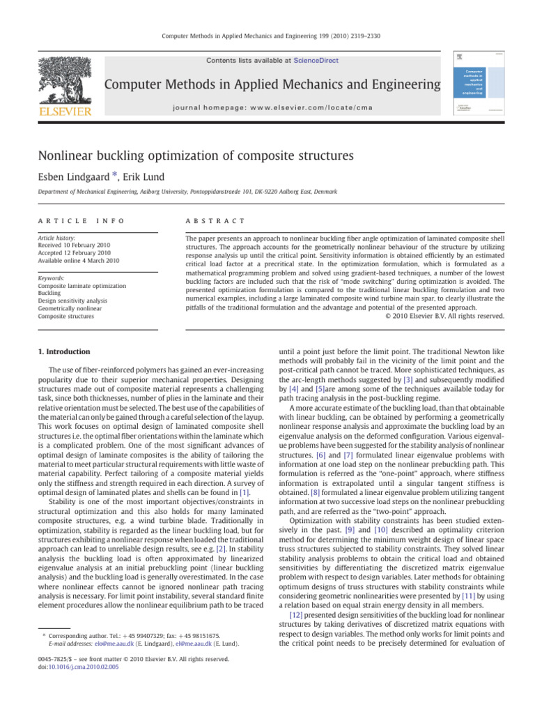 15-Nonlinear Buckling Optimization of Composite Structures 2010 | PDF ...