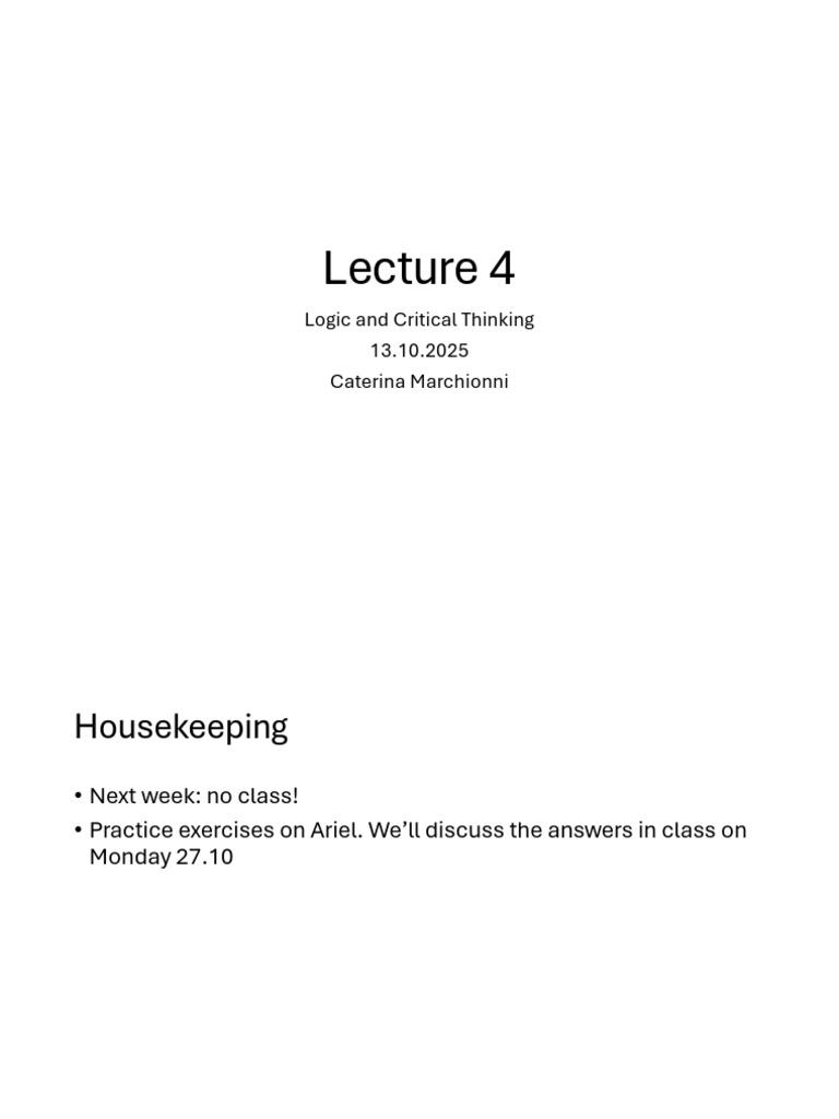 Logic and Critical Thinking Overview | PDF | Argument | Logic