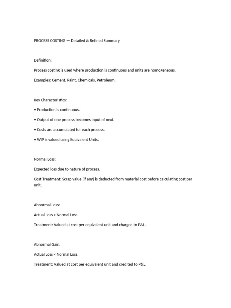 Process Variance Summary | PDF
