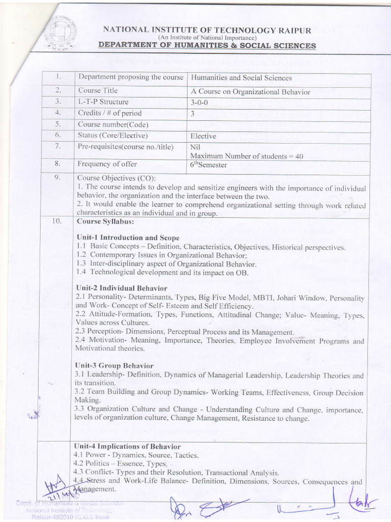 6- Open Elective - A Course on Organizational Behavior- Dr. Chetna ...