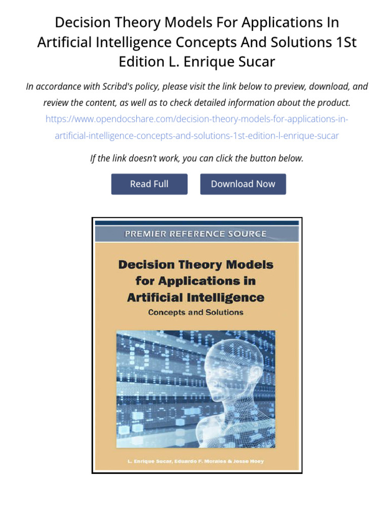 Decision Theory Models for Applications in Artificial Intelligence ...
