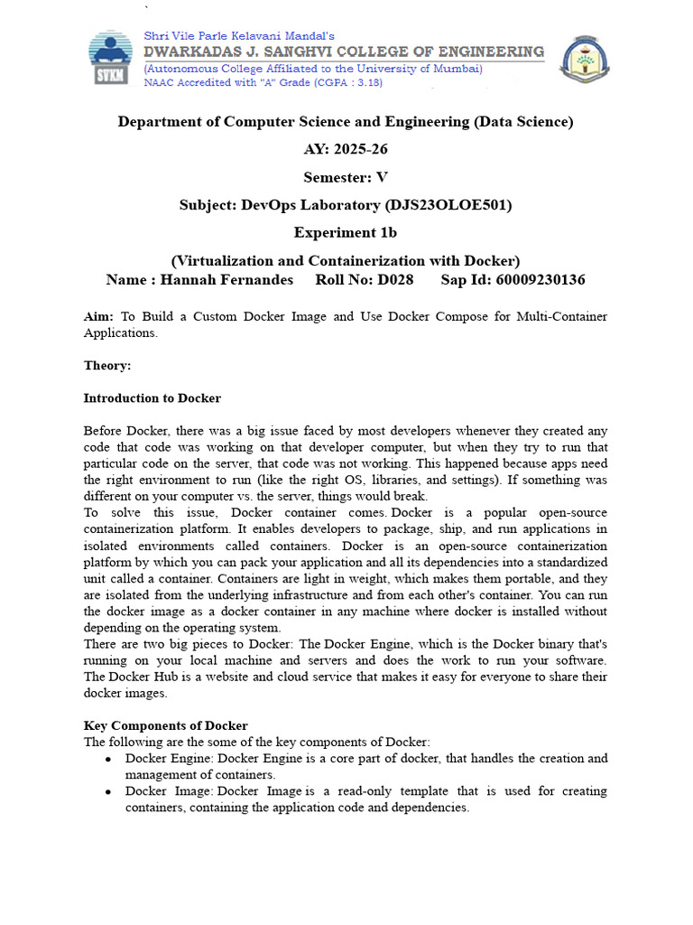 Experiment 1b Hannah | PDF | Information Technology | System Software