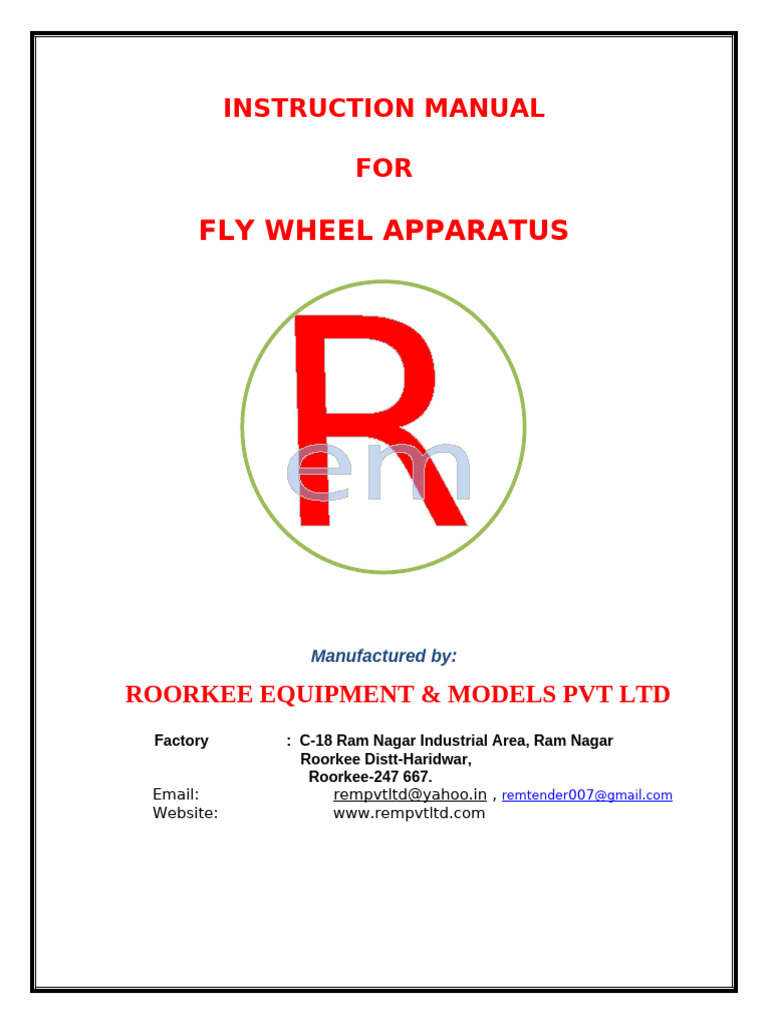 Moment of Inertia of Flywheel | PDF
