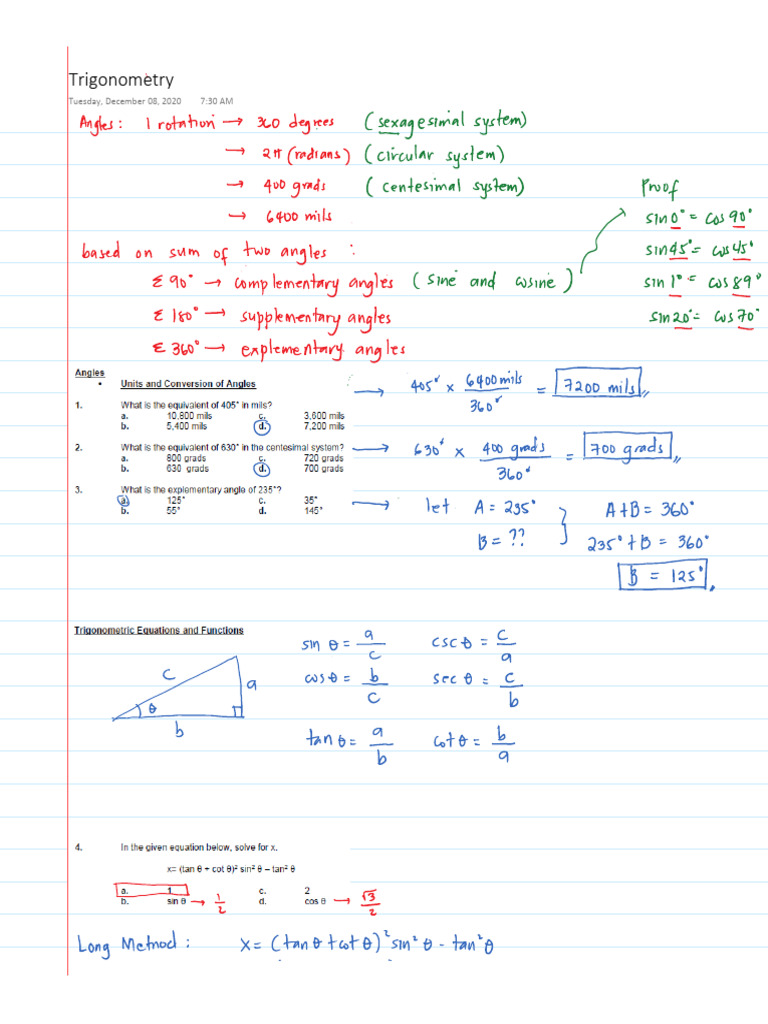 Comprehensive Trigonometry Guide | PDF