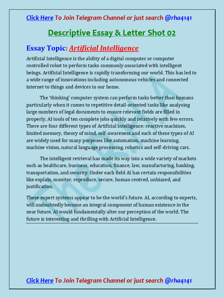 Descriptive Essay & Letter Shot 02 | PDF