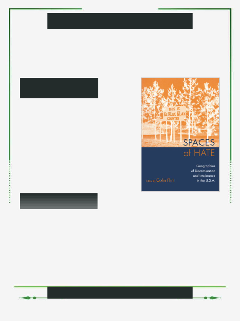 Spaces of Hate Geographies of Discrimination and Intolerance in the U S ...