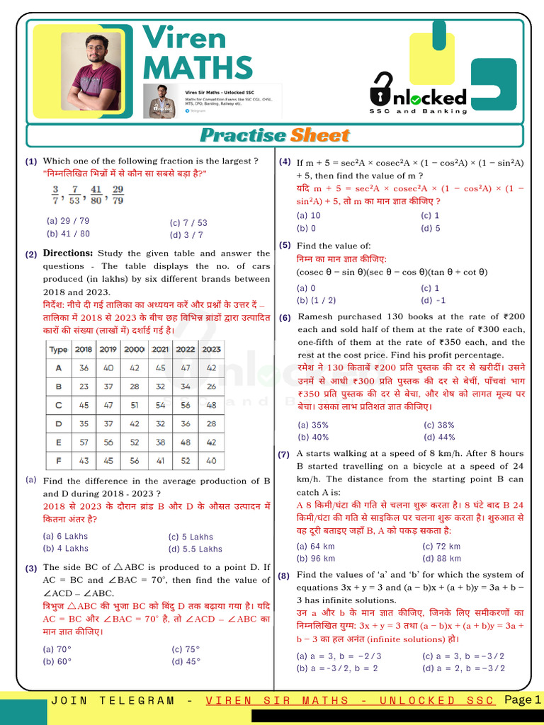 (Demo) Practice Sheet | PDF
