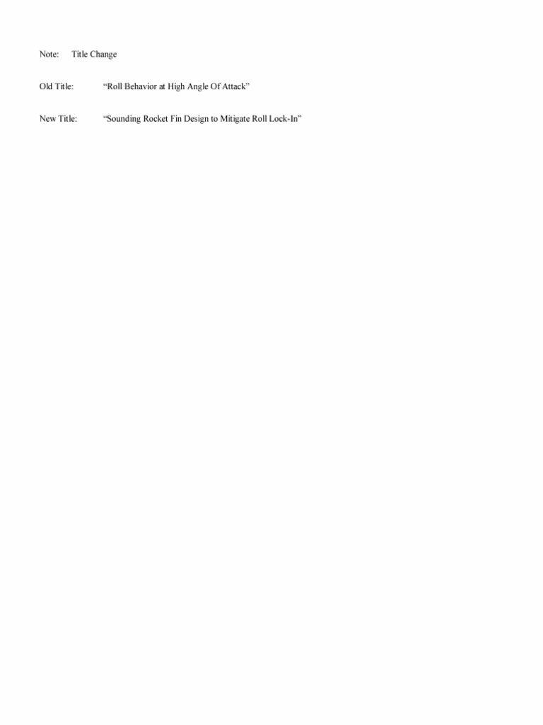 Sounding Rocket Fin Design To Mitigate Roll Lock-In | PDF ...