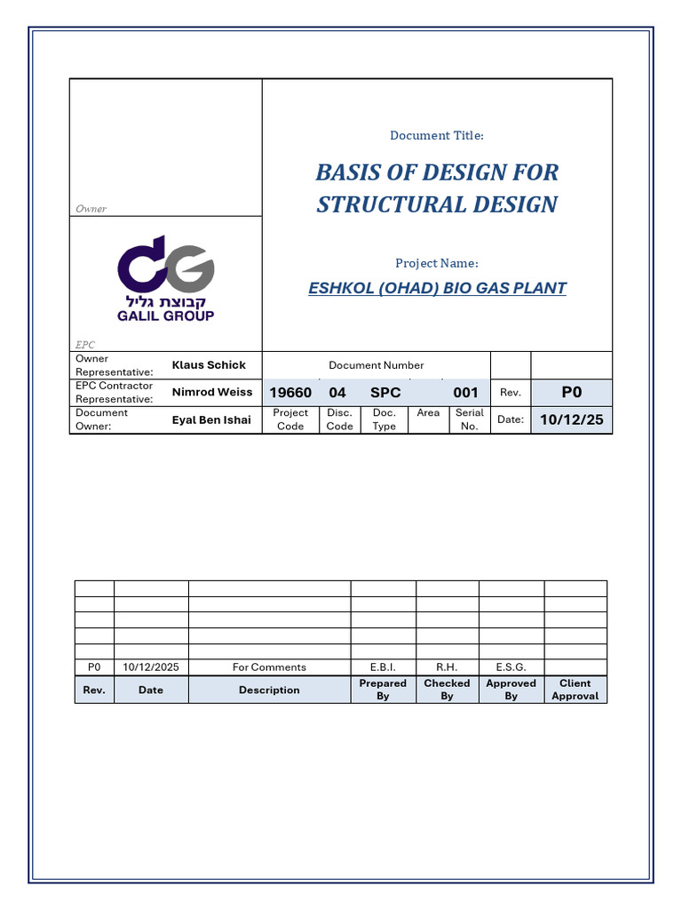 Structural Design Basis for Eshkol Biogas Plant | PDF | Biogas ...