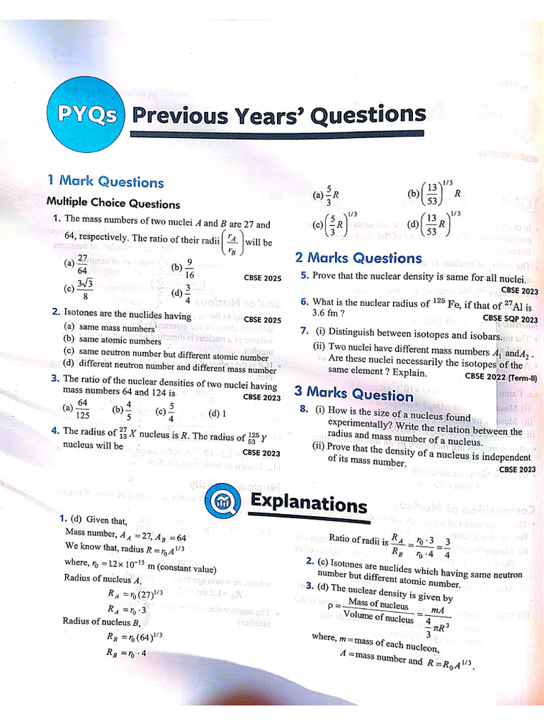 Nuclei Modern Physics Class 12th Cbse Board | PDF