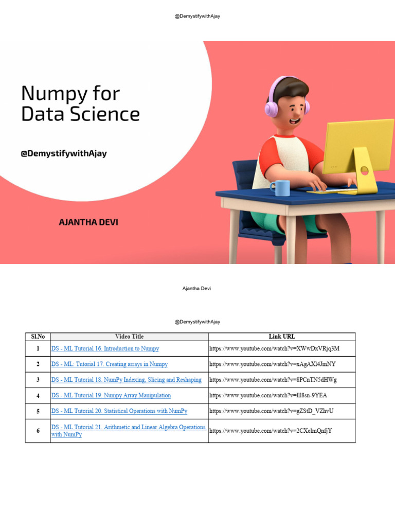 Numpy For Data Science | PDF
