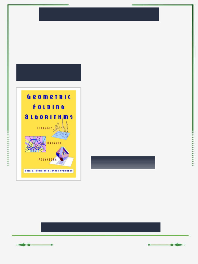 Geometric Folding Algorithms Linkages Origami Polyhedra Demaine E ...