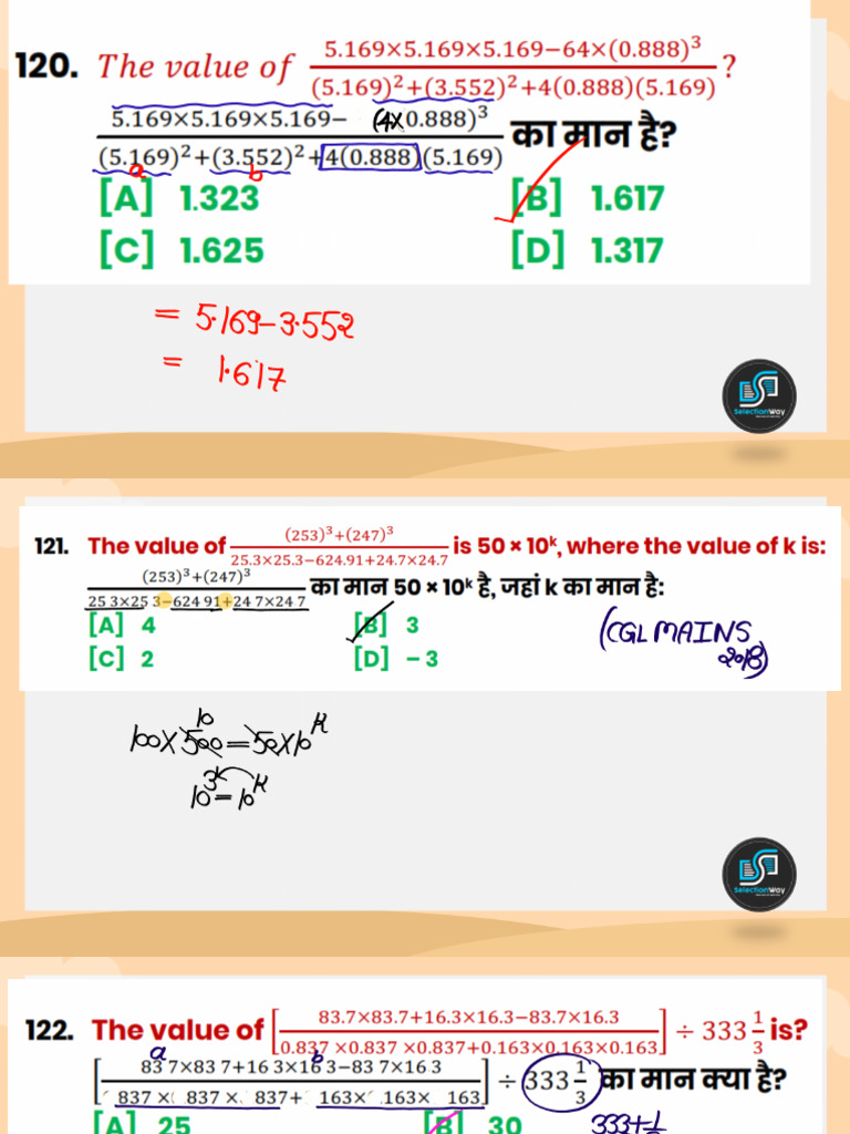 Simplification Class 8 Board PDF | PDF