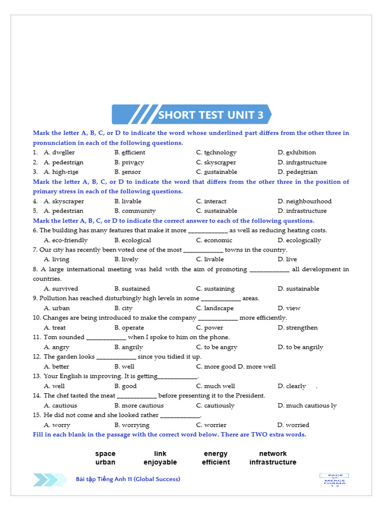 Short Test Unit 3 | PDF