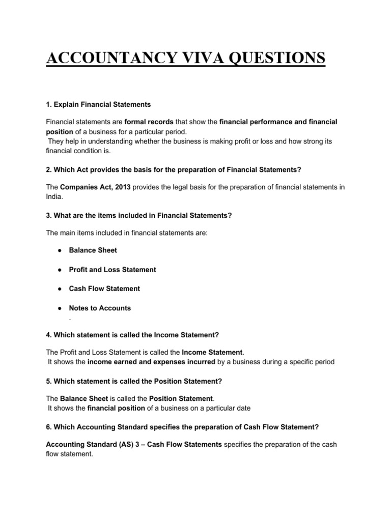 Key Accountancy Viva Questions Guide | PDF | Balance Sheet | Expense