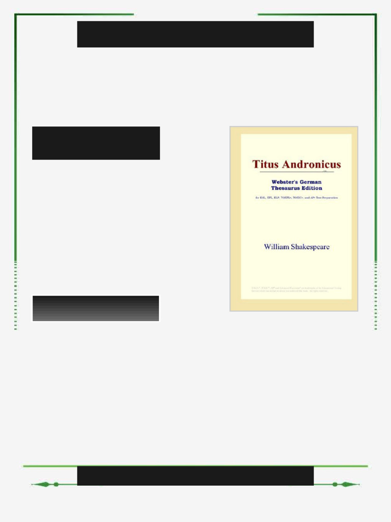 Titus Andronicus Webster s German Thesaurus Edition William Shakespeare ...