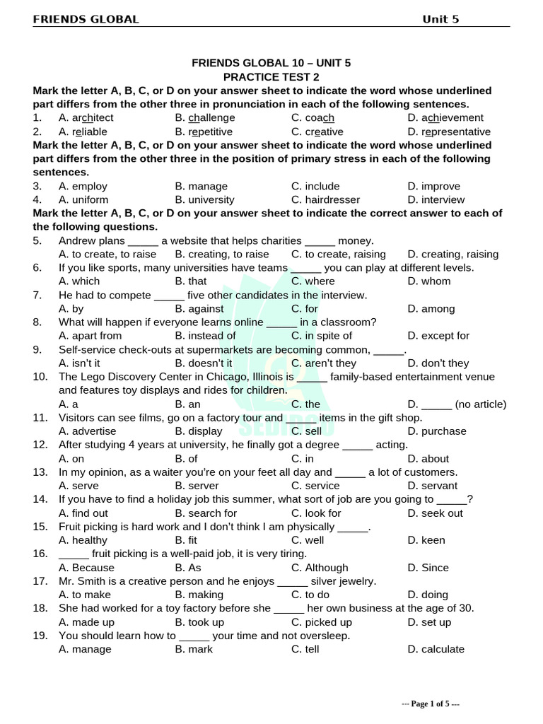 Unit 5 - Test 2 | PDF