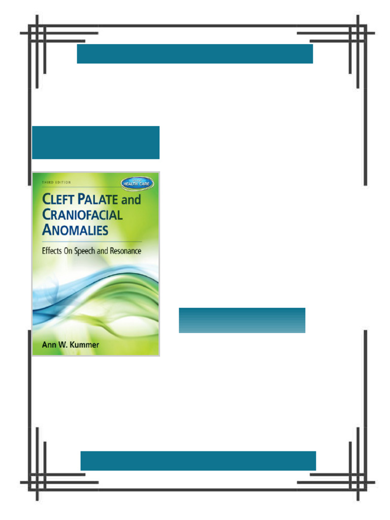Cleft Palate Craniofacial Anomalies Effects on Speech and Resonance 3rd ...