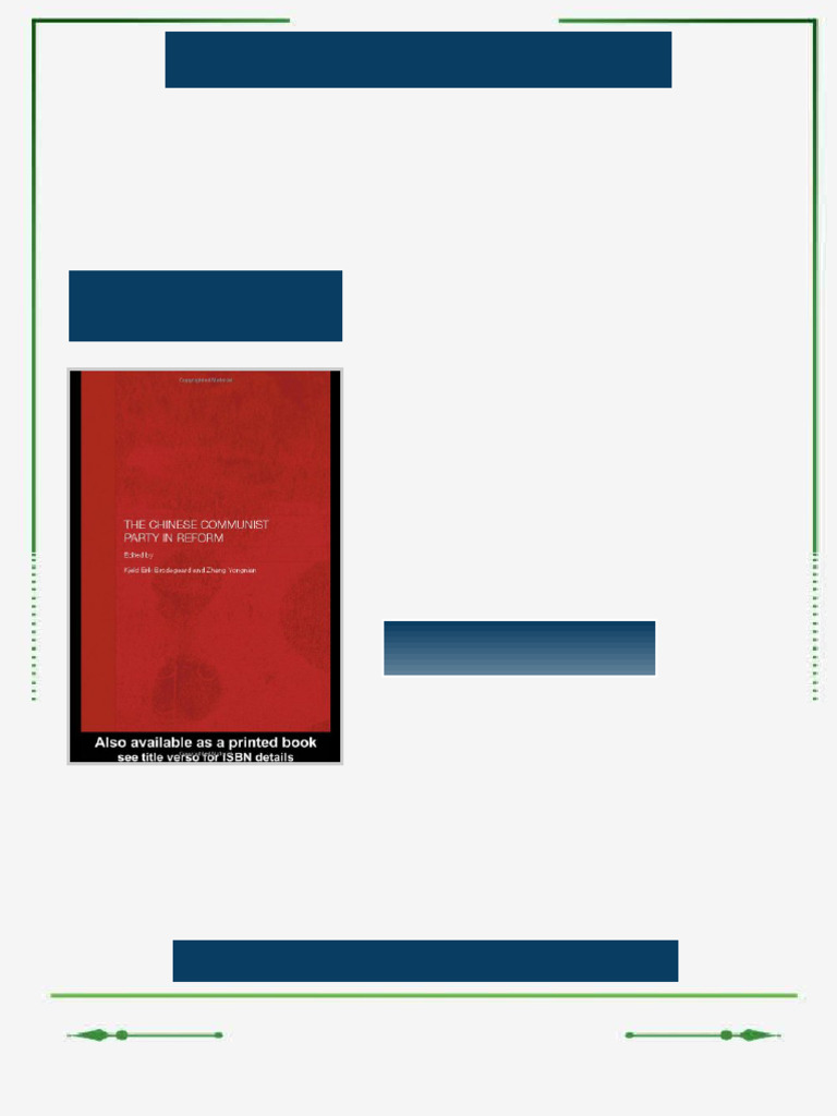 The Chinese Communist Party in Reform 1st Edition Kjeld Brodsgaard ...