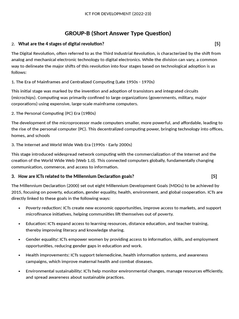 Ict for Development | PDF | Computer Network | Local Area Network