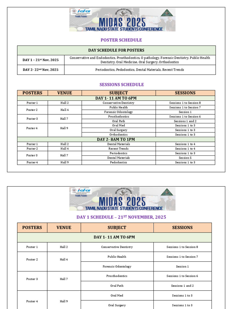 Posters Schedule | PDF | Prosthodontics | Dental Implant