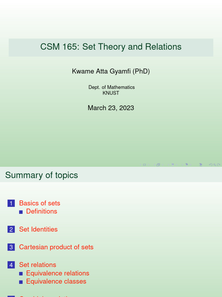 22.discrete Math - Sets Theor | PDF | Set (Mathematics) | Subset