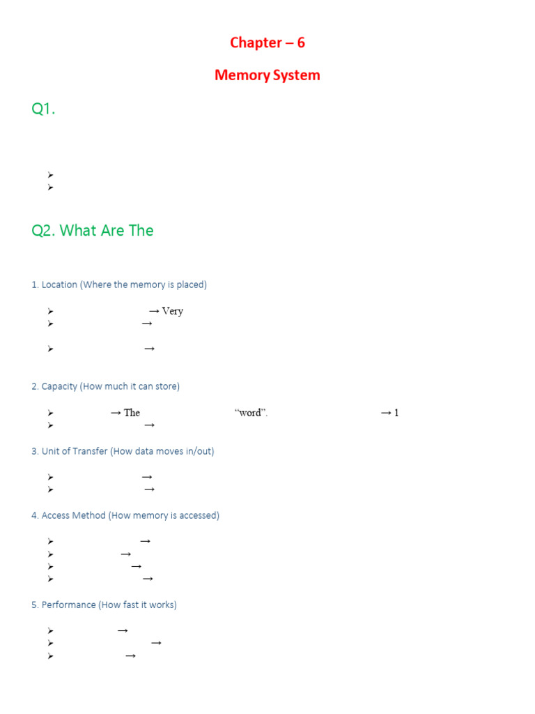 Memory System Comp Arch Final Note | PDF | Random Access Memory ...