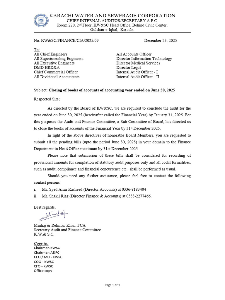 Cut Off Date FY 2024-25 | PDF