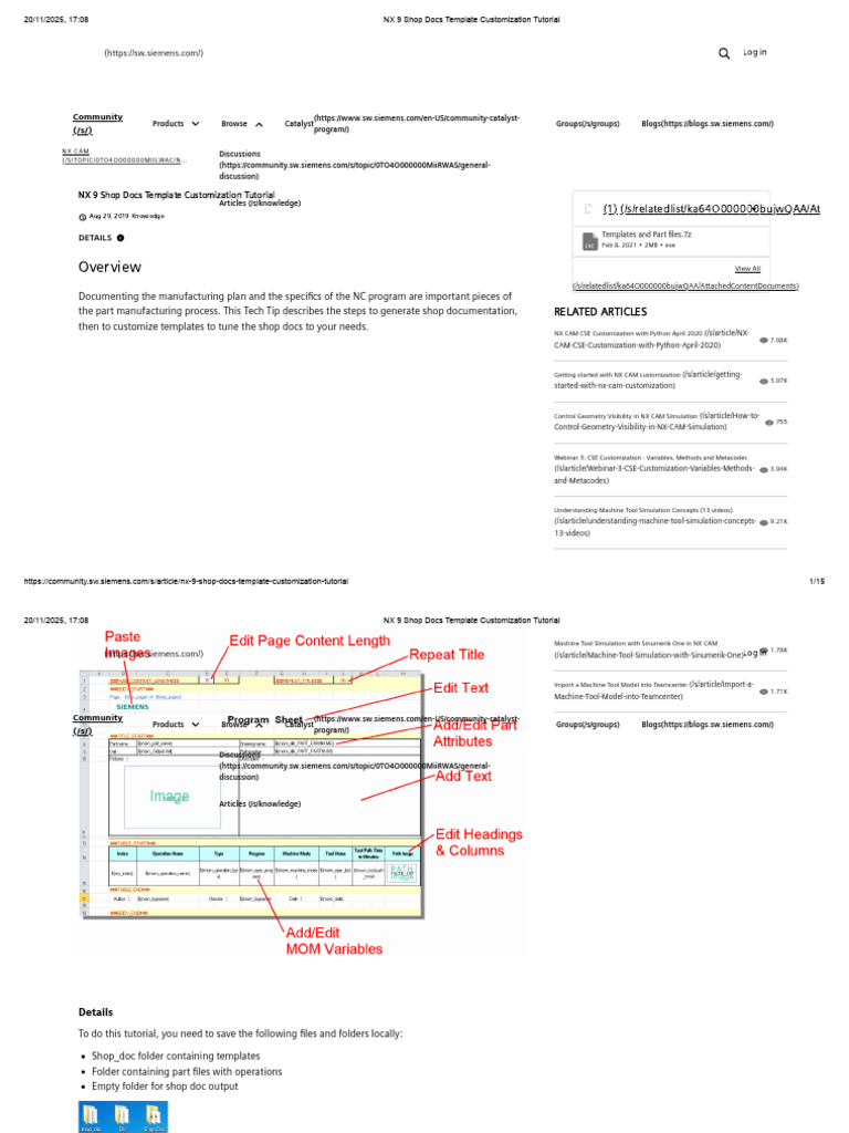 NX 9 Shop Docs Template Customization Tutorial | PDF | Microsoft Excel ...