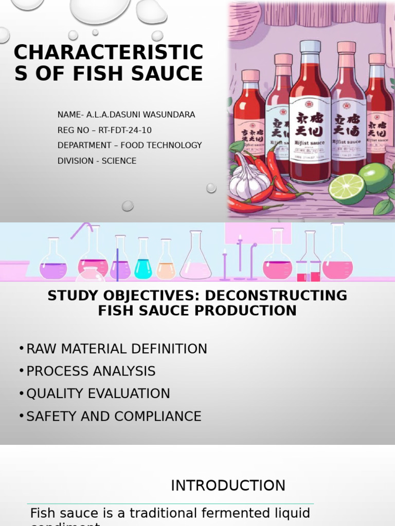Characteristics of Fish Sauce | PDF | Taste | Fermentation