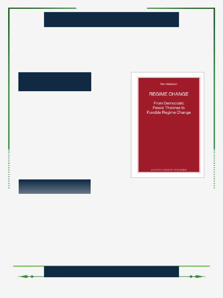 Regime Change From Democratic Peace Theories to Forcible Regime Change ...