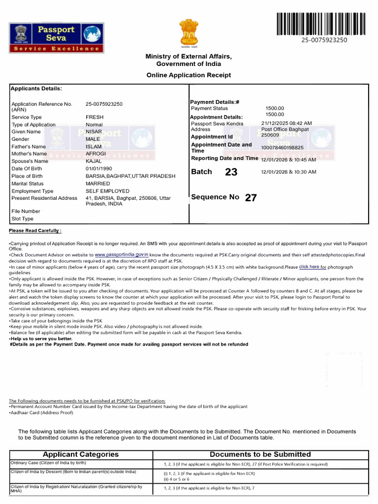 Passport Application Details and Guidelines | PDF | Government And ...