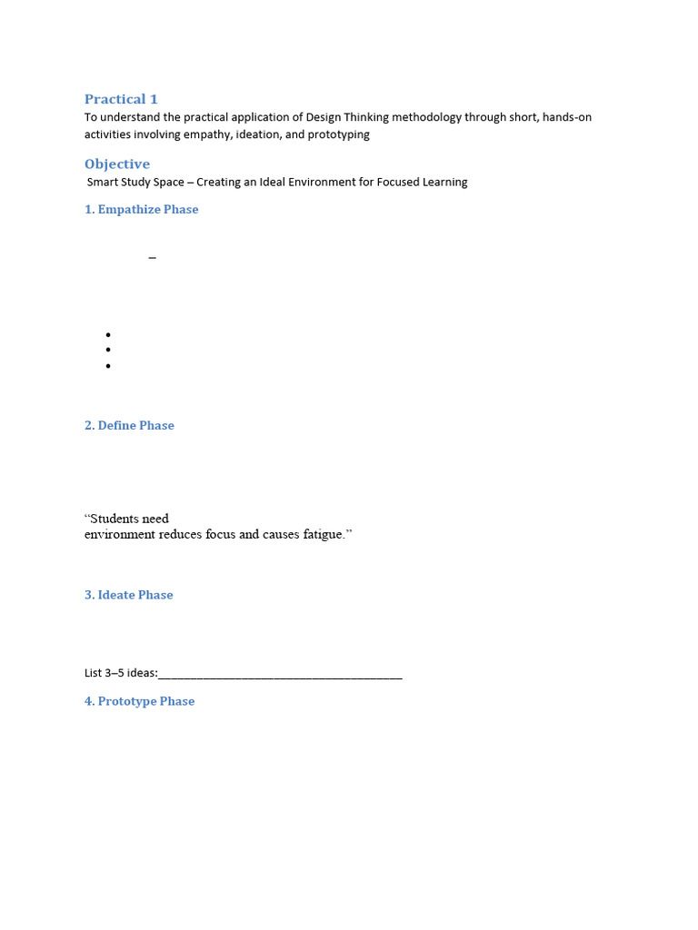 Design Thinking Practical File - Final | PDF