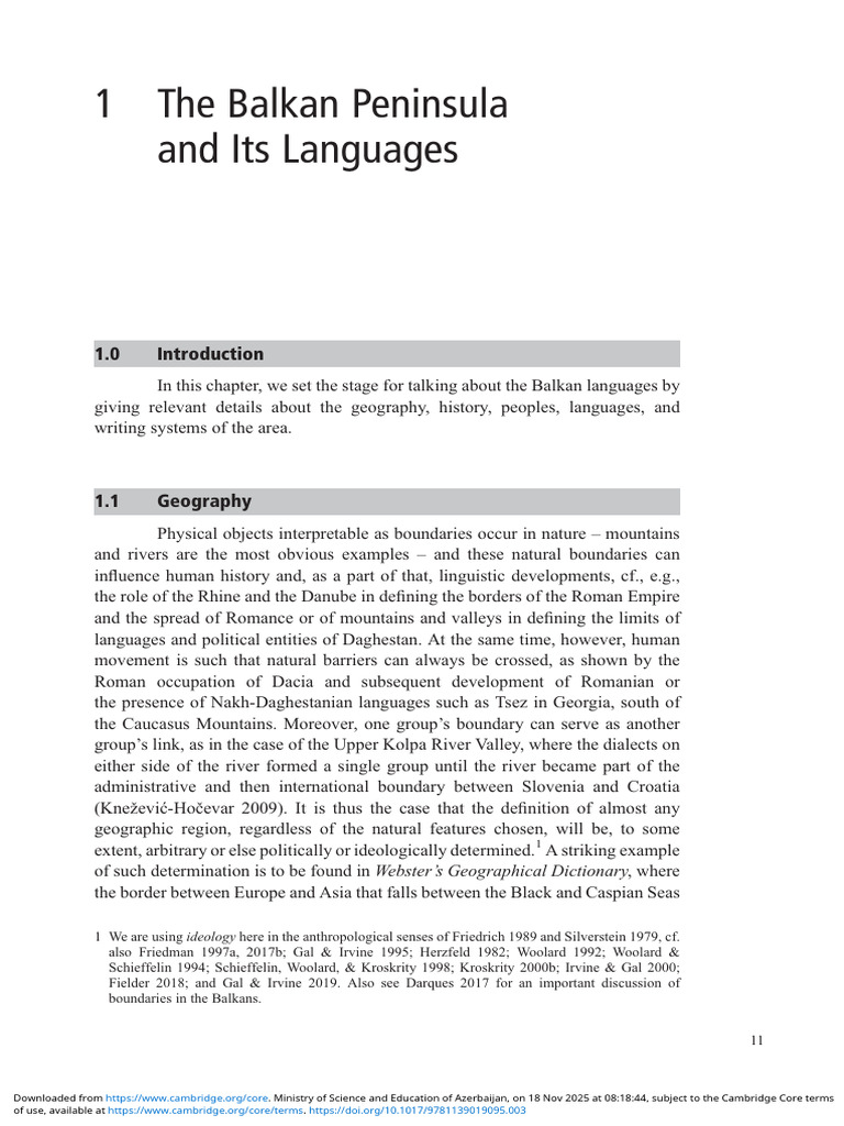 Balkan Peninsula and Its Languages | PDF | Balkans | Greek Language
