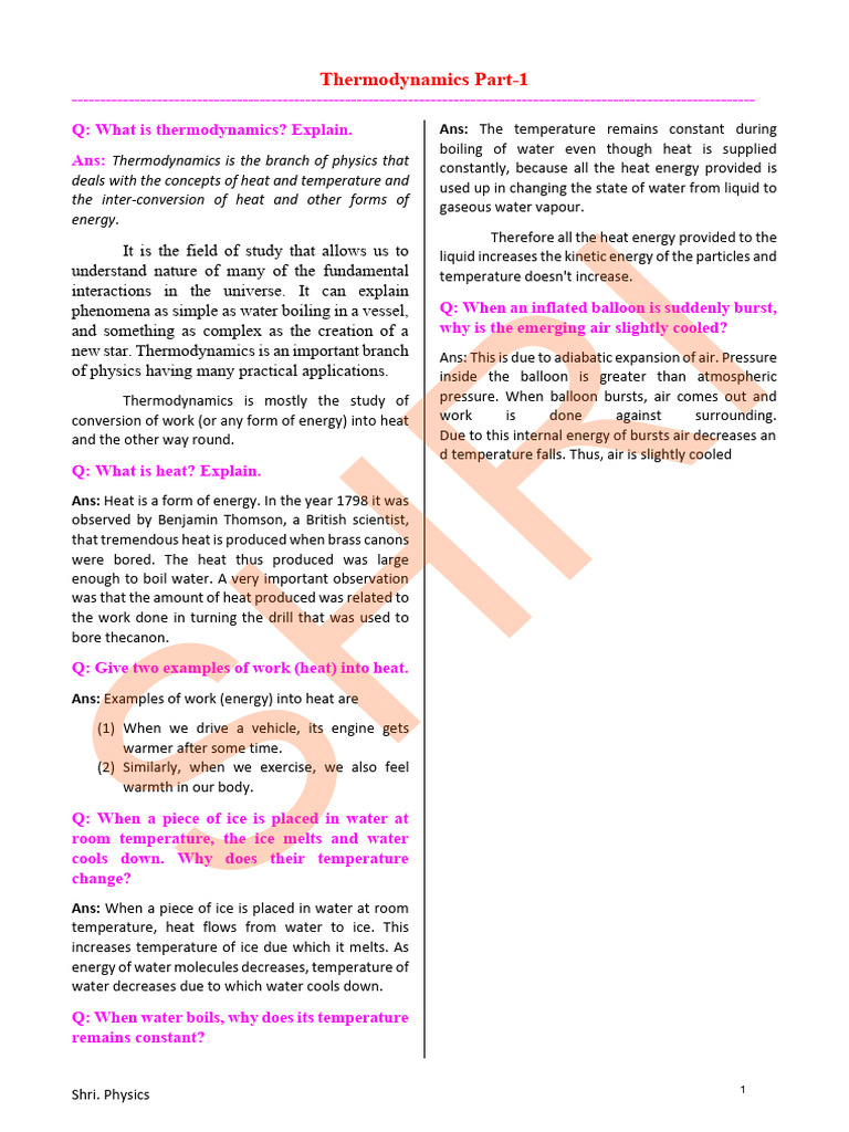 What is Thermodynamics[1] | PDF | Heat | Temperature