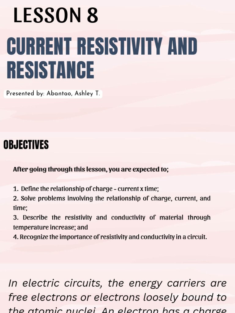 Current-Resistivity-and-Resistance | PDF | Electrical Resistivity And ...