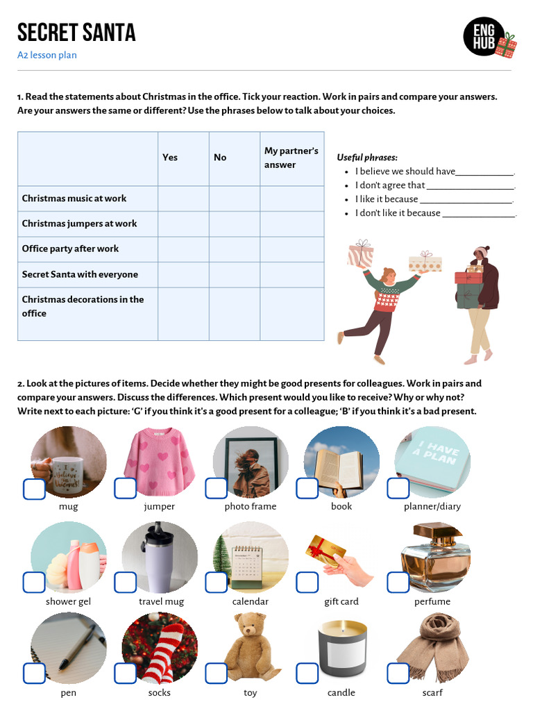 A2 Christmas Secret Santa Lesson Plan | PDF