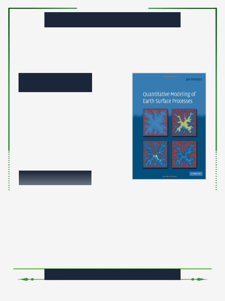 Quantitative Modeling of Earth Surface Processes 1st Edition Jon D ...