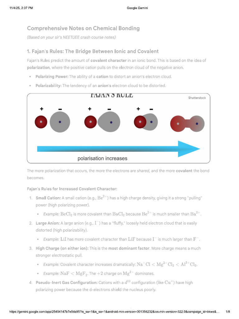 Chemical Bonding Notes | PDF