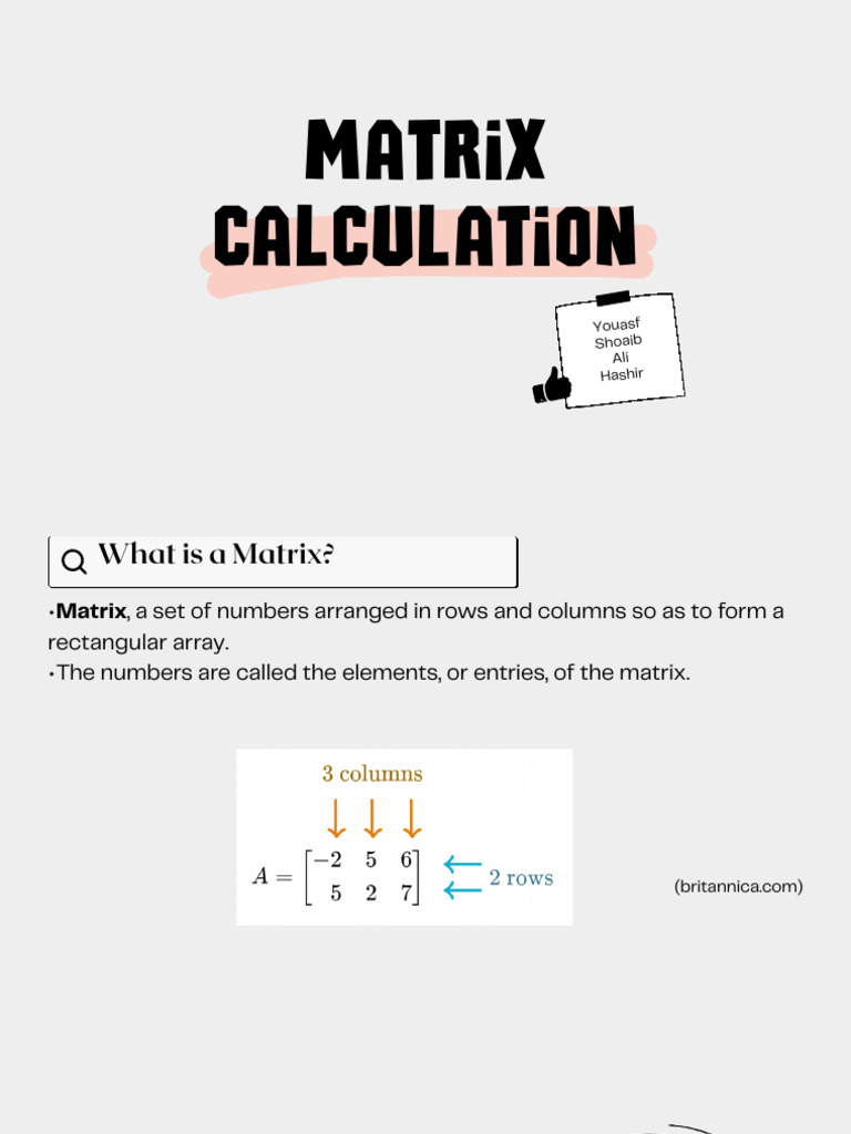 Matrix calculation (1) | PDF | Matrix (Mathematics) | Determinant