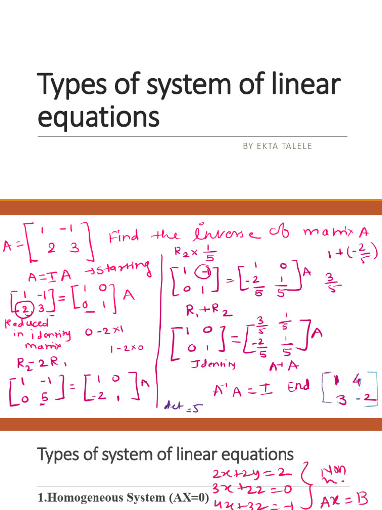 Types of Linear Equation Systems | PDF