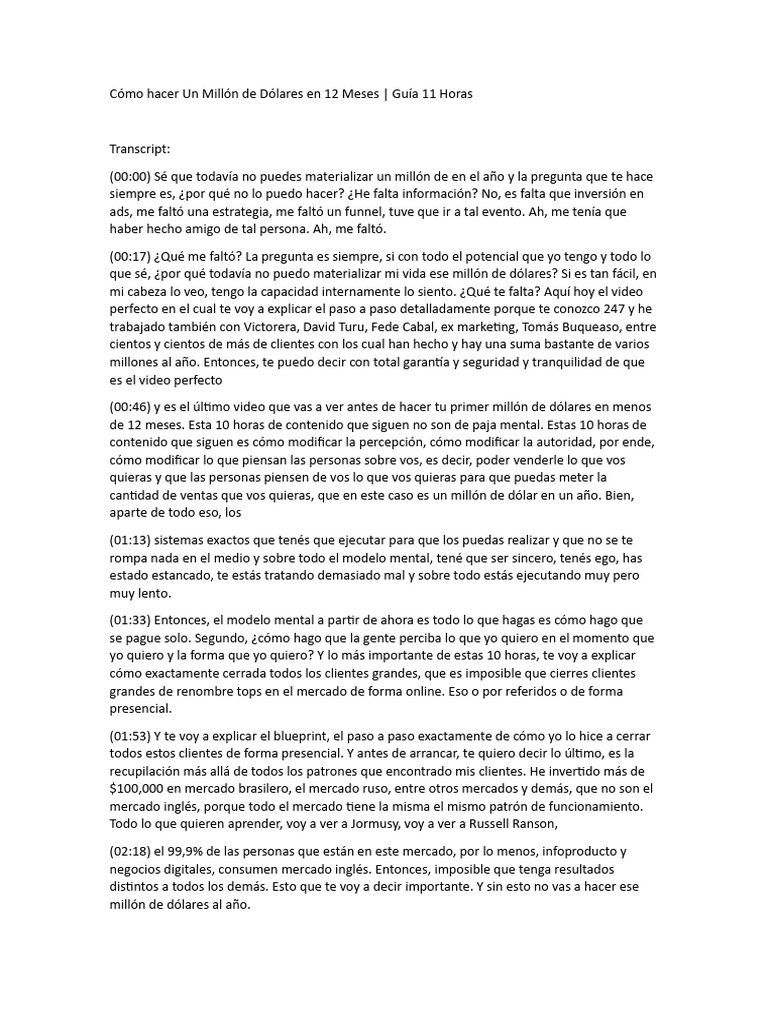 Guía para ganar un millón en 12 meses | PDF | Comportamiento
