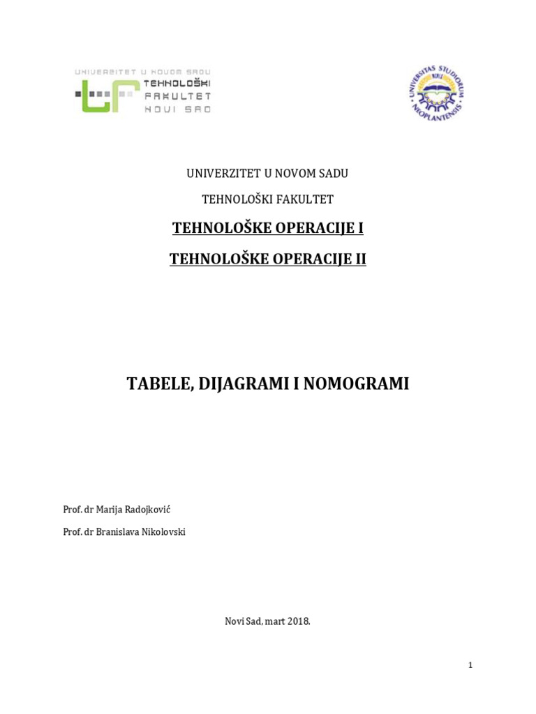 Tabele, Dijagrami, Nomograni Final 2018 | PDF